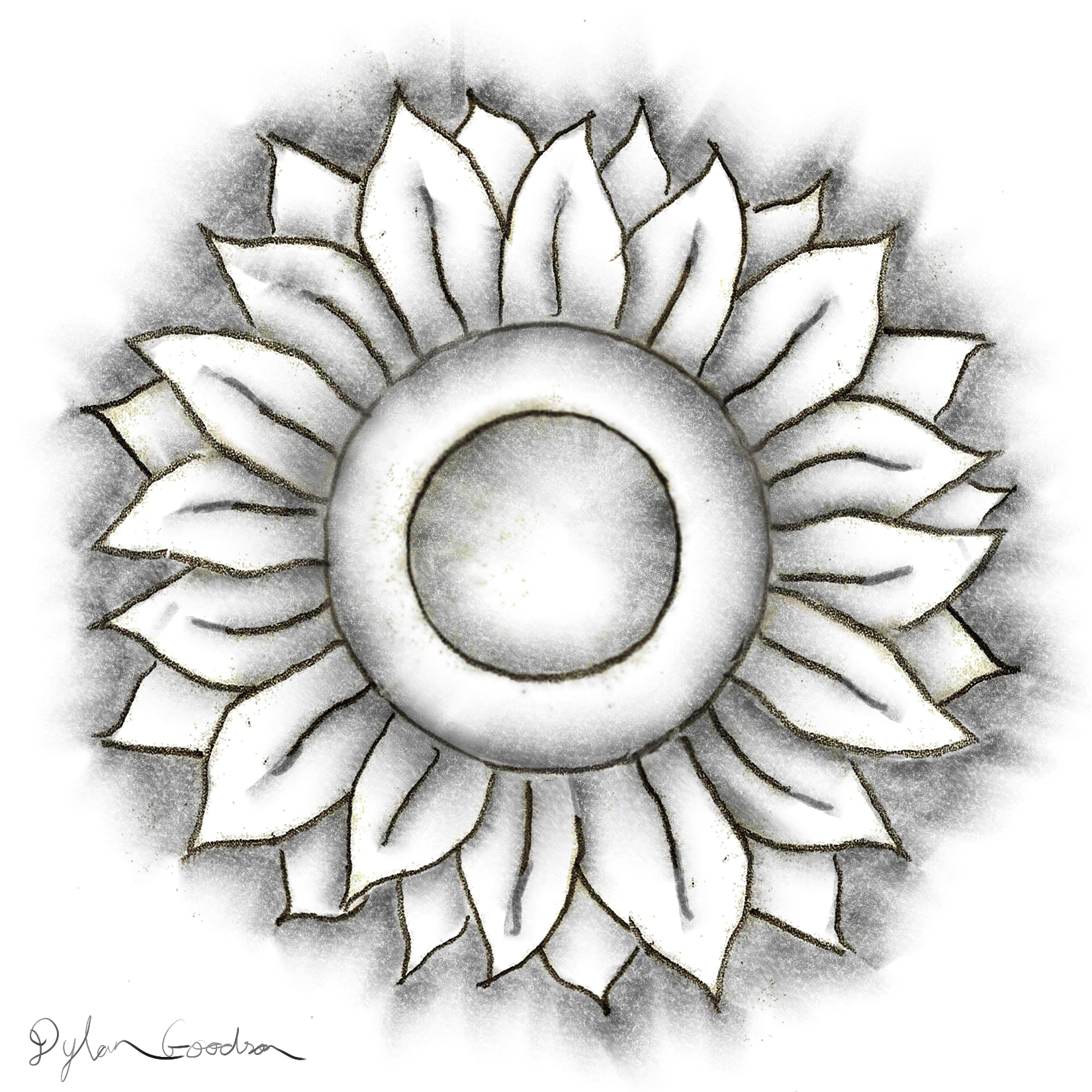 Beginner-Sunflower-pattern - Wood Carvings by Dylan Goodson